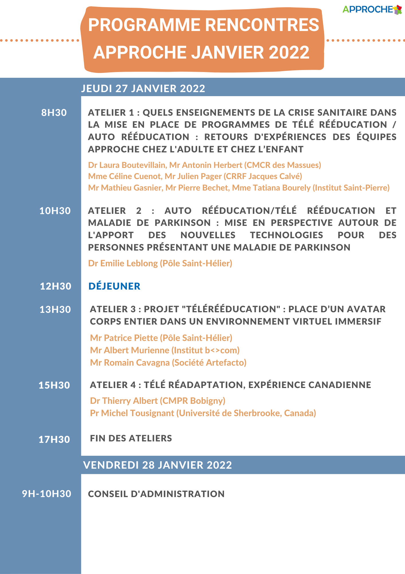 Rencontres Approche 2022 - Association APPROCHE